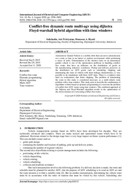 Pdf Conflict Free Dynamic Route Multi Agv Using Dijkstra Floyd