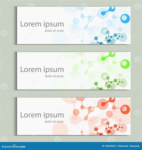 Abstract Molecules Banner Design Vector Cover Template Stock Vector Illustration Of Micro