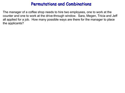 Permutations Combinations PPT