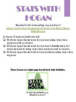 Statistics Unit 7 Bundle Hypothesis Test Growing Bundle By Stats With Hogan