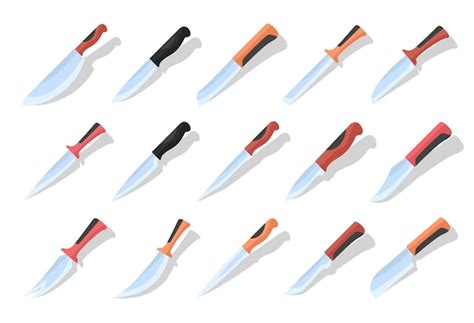 Premium Vector Sharp Knife Sets Cutting And Splitting In The Kitchen