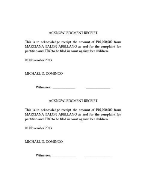 Acknowledgment Receipt Pdf