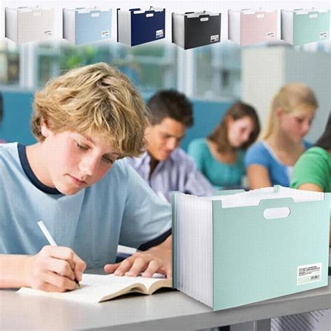 Zhuxioush Expanding File Folder 13 Pockets Accordian File Holder Organizer A4 Letter Size Paper