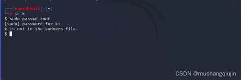 Kali Linux修改root密码 Mushangqiujin 博客园
