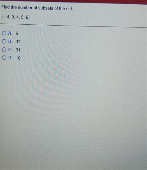 solved find the number of subsets of the set { 4 0 4 5 6 o