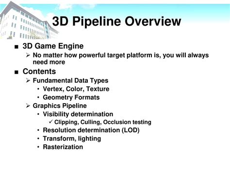 Game Programming 3d Pipeline Overview Ppt Download