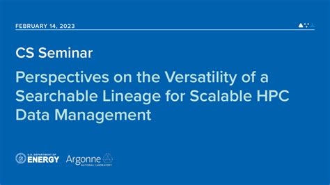 Perspectives On The Versatility Of A Searchable Lineage For Scalable