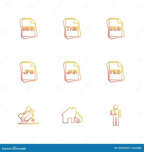 File Type Files Documents Eps Icons Set Vector Stock Vector Illustration Of Creative