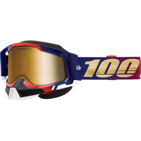 100 Racecraft 2 Snowmobile Goggle United True Gold Mirror Lens