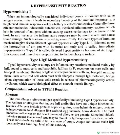Solution Hypersensitivity 1 Type 1 Ige Mediated Hypersensitivity