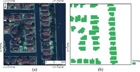 remote sensing imagery a and classification labels b where the