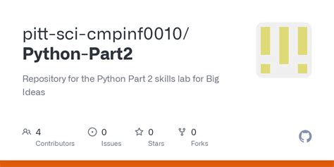 Github Pitt Sci Cmpinf0010python Part2 Repository For The Python