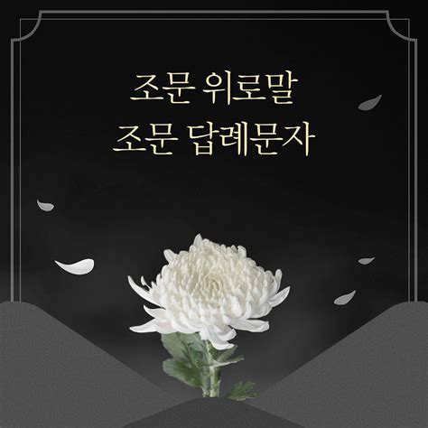 조문 위로문자 위로말 답례문자 예시 몇개