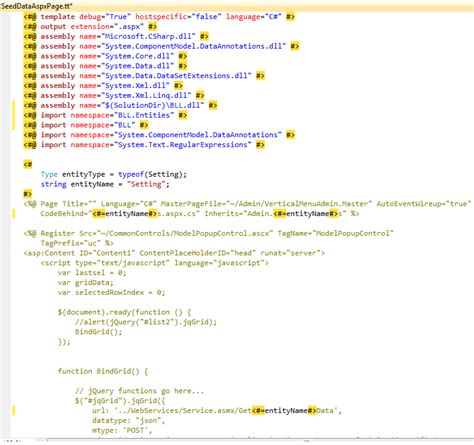 T4 Template Code Generation Infobeans