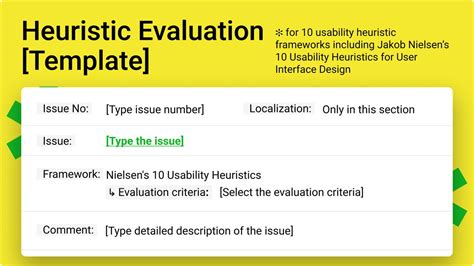 Heuristic Evaluation Template Figma