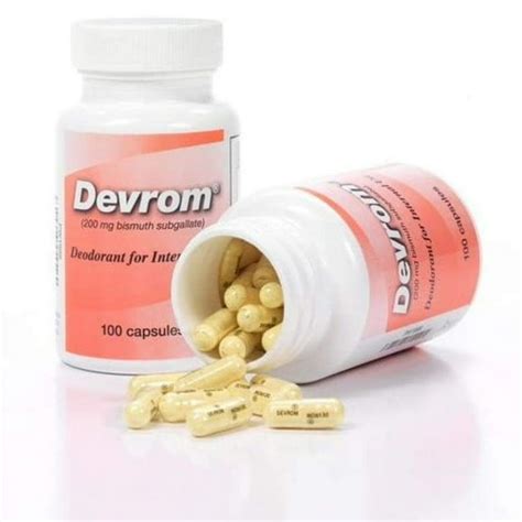 Devrom Internal Deodorant Flatulence Odor Reducer 200mg Bismuth