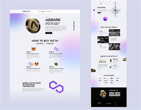 420 ark crypto coin landing page on behance