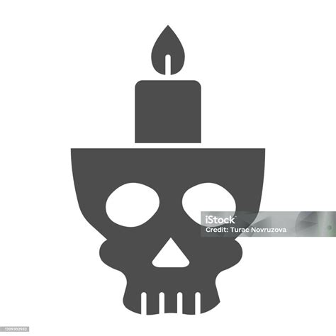 머리 단단한 아이콘에 촛대 무서운 스컬에 촛불 할로윈 파티 벡터 디자인 개념 흰색 배경에 문말 스타일의 그림 강아지 뼈다귀에 대한 스톡 벡터 아트 및 기타 이미지 Istock