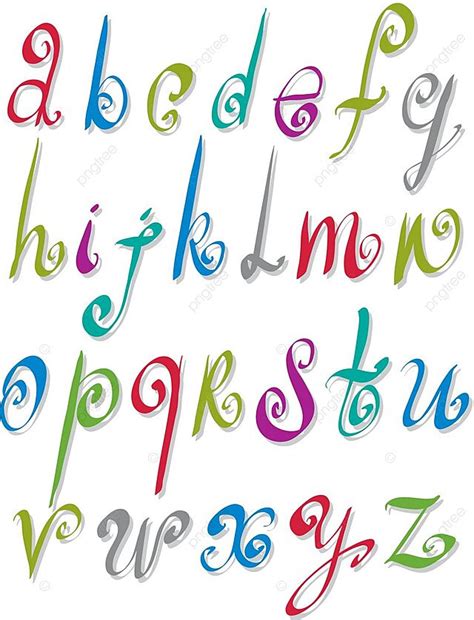 Set Of Vector Alphabet Letters In Calligraphic Script Font Vector