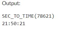 MySQL SEC TO TIME Function