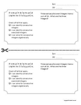 Consecutive Integers By Lalena S Lessons TPT