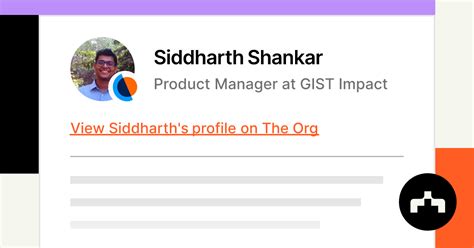 siddharth shankar product manager at gist impact the org