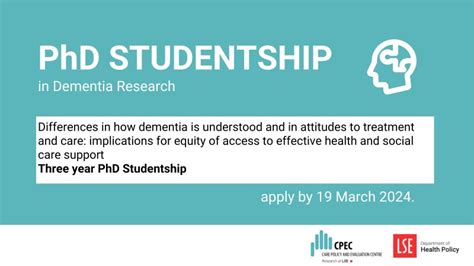 Dementia Phd Phdfunding Dementiaresearch Fundingopportunity Postgraduateopportunity Care