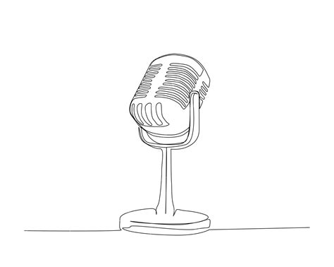 Premium Vector A Black And White Drawing Of A Microphone With A