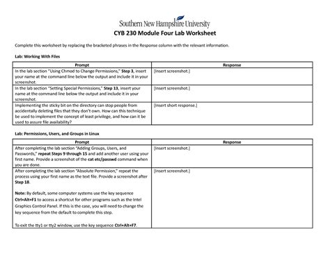 cyb 230 module four lab worksheet cyb 230 module four lab worksheet