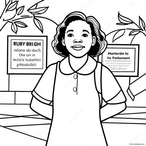 Ruby Bridges Coloring Page Download Free Printable