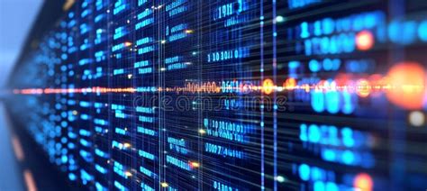 Abstract Futuristic Technology Concept Digital Data Flow Big Data Stream Background