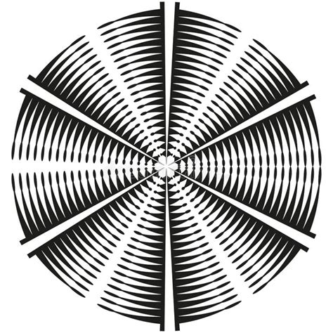 Abstract Starburst Pattern Radial Geometric Design Black White Optical Illusion Vector Energy