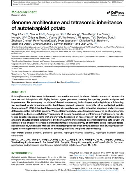Pdf Genome Architecture And Tetrasomic Inheritance Of Autotetraploid