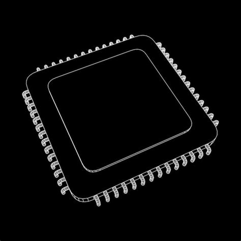Premium Vector Vector Cpu Wireframe