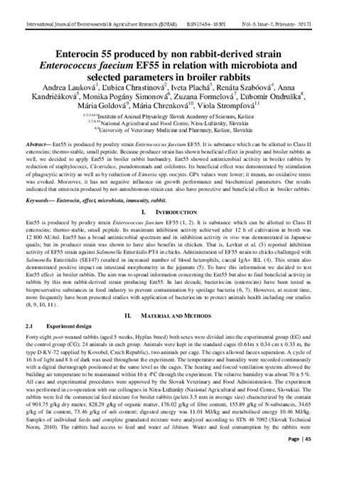 Pdf Enterocin 55 Produced By Non Rabbit Derived Strain Enterococcus Faecium Ef55 In Relation