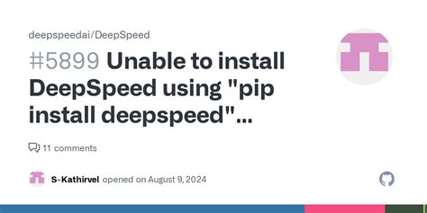 Unable To Install Deepspeed Using Pip Install Deepspeed Command In Windows 11 · Issue 5899