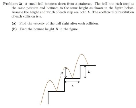 Solved Problem 3 Small Ball Bounces Down From A Staircase The Ball