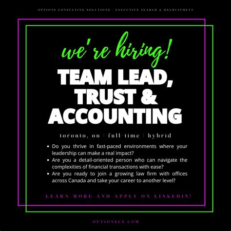 options consulting solutions on linkedin hiring teamlead accounting