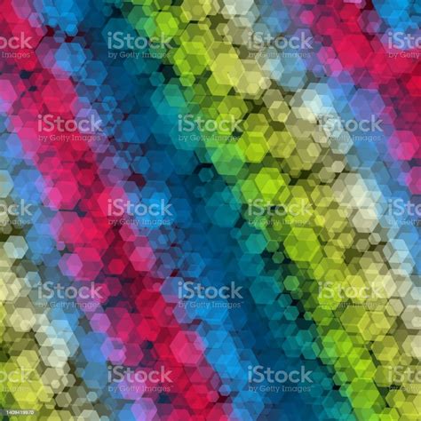 육각형의 추상 장식 그림 월페이퍼에 대한 여러 가지 색상의 기하학적 배경을 가진 그리드 모양 모자이크 패턴 0명에 대한 스톡 벡터 아트 및 기타 이미지 Istock