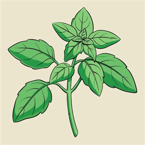 Um Desenho De Uma Planta Com Folhas Verdes E Um Fundo Marrom Vetor