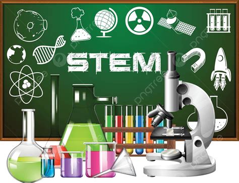 Creative Stem Education Poster Featuring Science Tools Background Poster Math Vector Background