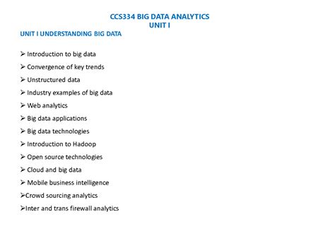 ccs334 unit 1 big data analytics ccs334 big data analytics unit i