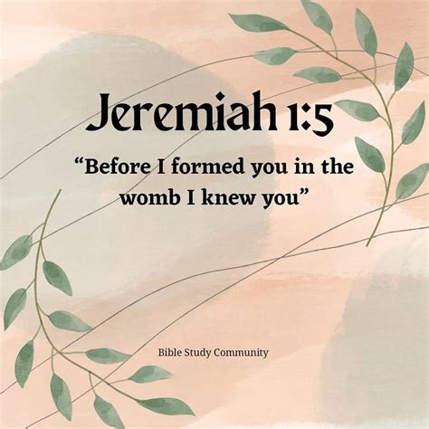 Jeremiah 155 Bible Verse Before I Formed You In The Womb When I