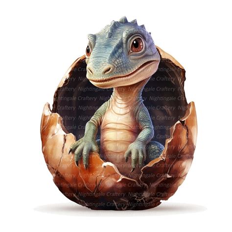 14 Dinosaur Hatching Clipart Dinosaur Egg Printable Watercolor