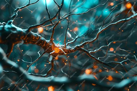Premium Photo | A closeup of a synapse firing illustrating the ...