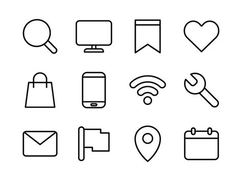Essential Icon Set Outline Graphic By Anharismail · Creative Fabrica