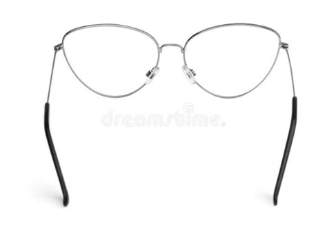 Stylish Glasses With Metal Frame Isolated On White Stock Image Image