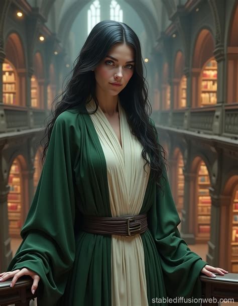 Female Jedi Master In The Library Stable Diffusion Online