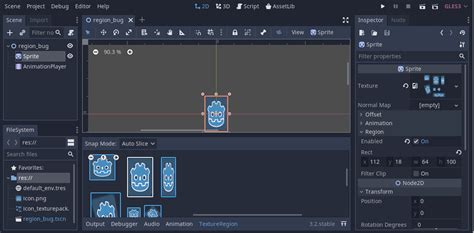 animationplayer and key symbol disappearing when region is enabled