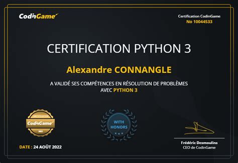 Codingame Certification